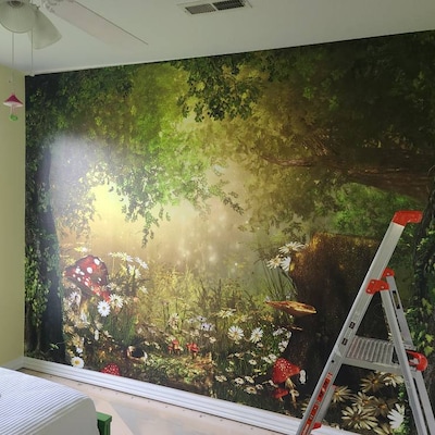 Magic Forest Wall Mural / Fairy Wall Mural / Enchanting Woodland ...