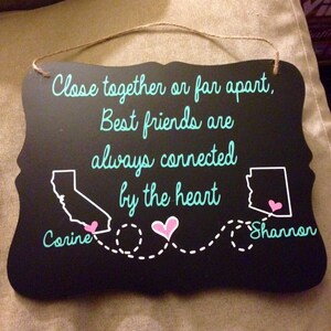 Long Distance Best Friend Gift, Long Distance Relationship Sign ...