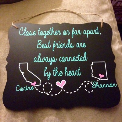 Long Distance Best Friend Gift, Long Distance Relationship Sign ...