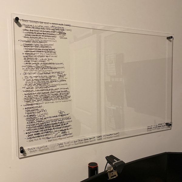 Blank Acrylic Dry Erase Writing Board With Standoffs || Wall Calendar ...