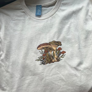 Olive Moth Mushroom Embroidered Crewneck Unisex Embroidered - Etsy