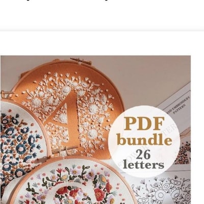 Floral Letter r Hand Embroidery Pattern / Digital PDF Download ...