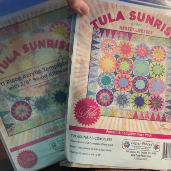 Tula Pink Sunrise EPP Kit - English Paper Piecing - by Paper Pieces - Etsy