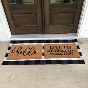 Oh Hello Doormat Hello Welcome Mat Housewarming Gift Cute | Etsy