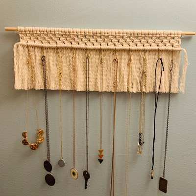 Macrame Earring and Necklaces Holder Macrame Jewelry Holder - Etsy