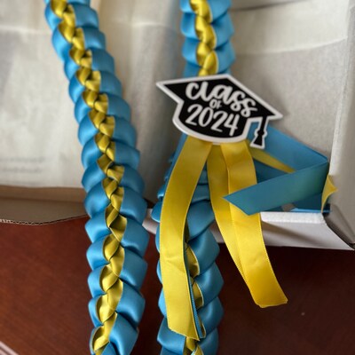 Hand-braided Satin Ribbon Lei With Class of 2024 Graduation Cap Tag ...
