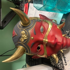 Cyberpunk Oni Hannya Mask Wearable, ONI MASK, Collectible Japanese Mask ...
