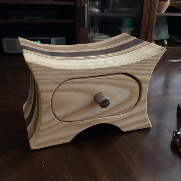 Leaf-shaped Box Handmade From Cherry Wood and a Customer Padauk Wood ...