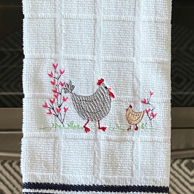 Hen and Chick Machine Embroidery Design. Chicken Embroidery. Flower ...