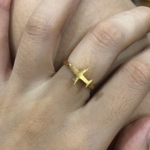 Airplane Ring Sterling Silver Plane Ring Brushed Finish | Etsy