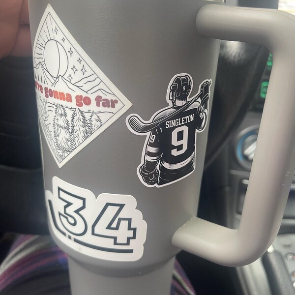 Custom Hockey Name Sticker, Player Backside Side Sticker, Personalized ...