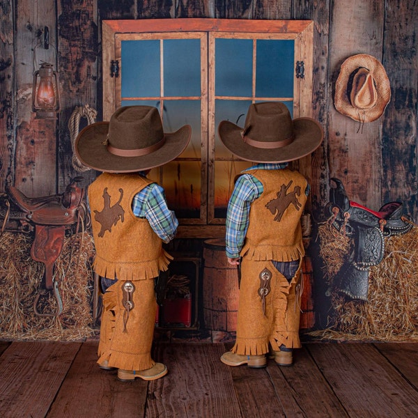 Felt Cowboy Chaps and Vest, Cowboy Outfit, Cowboy Costume for Toddler ...