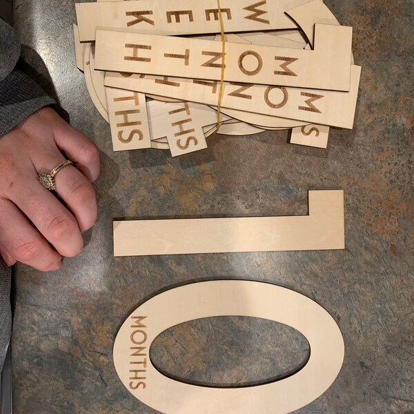 Baby Milestone Cards - Wooden Monthly Baby Photo Prop - Baby Shower ...