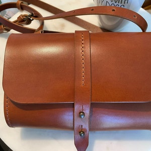 Leather Crossbody Bag Copper, Women's Shoulder Purse Minimalist Style ...
