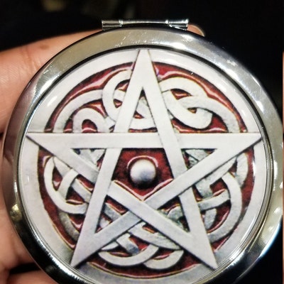 Wicca Pentacle Compact Mirror Wiccan Witch Witchcraft Occult Pentagram ...