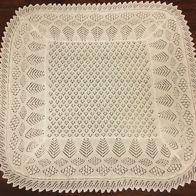 Shawl Knitting Pattern Square Shawl Shetland Lace 3 Ply Baby Heirloom ...