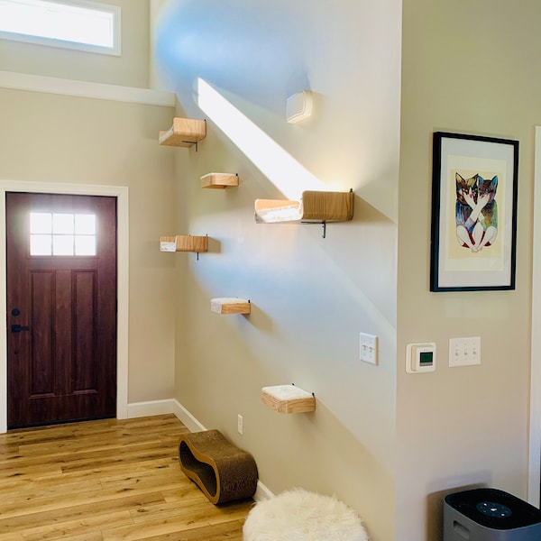 Modern Wall Mounted Cat Shelf, Cat Climbing Shelf - Etsy