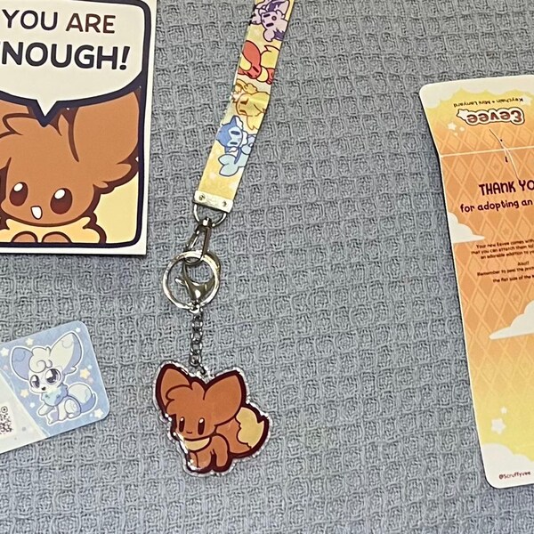 Chibi Eeveelution Lanyard Keychain - Etsy