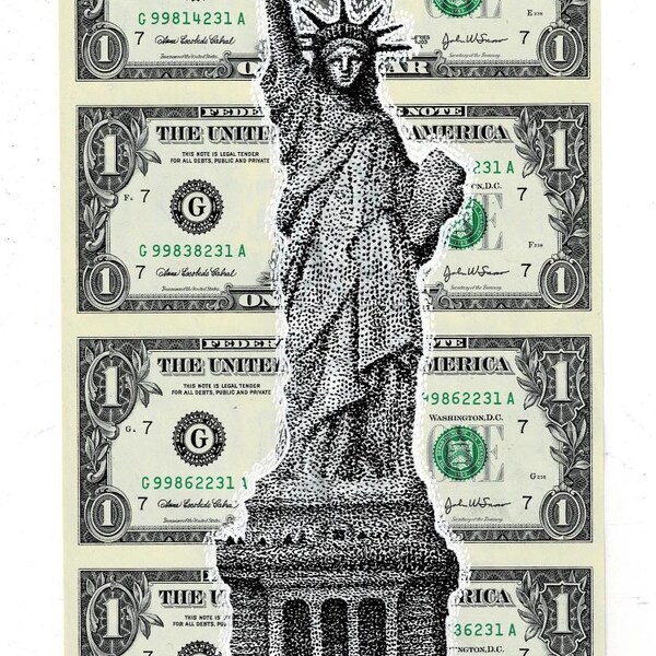 Koi Fish Stipple Art, Abstract Surreal Landscape, Original Ink Drawing ...