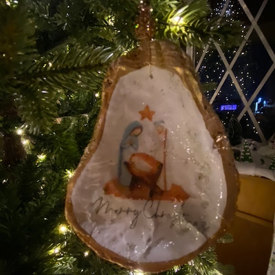 Hummingbird Ornament. Hummingbird Christmas Ornament. Oyster Shell ...