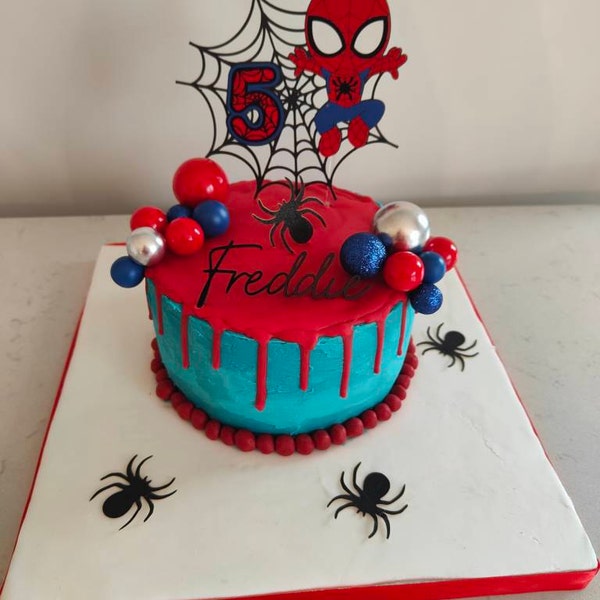 Spidey Inspired Cake Topper Print At Home Diy Last Minute Party Decorations Cakes Age 3