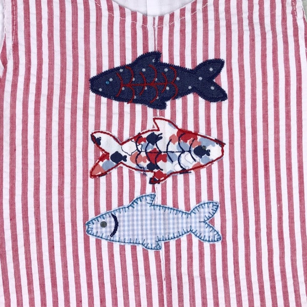 Three Fish Applique Embroidery Design - Etsy