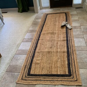 Stripped Pattern Natural Jute Hallway Runner 2.5 X 14 Ft | Etsy