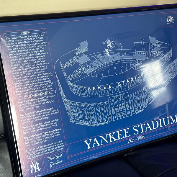 New York Yankees Original Yankee Stadium 1923-2008 Blueprint - Classic ...