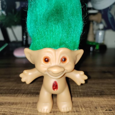 Vintage Ace Novelty Treasure Troll Doll Red Hair Red Star - Etsy