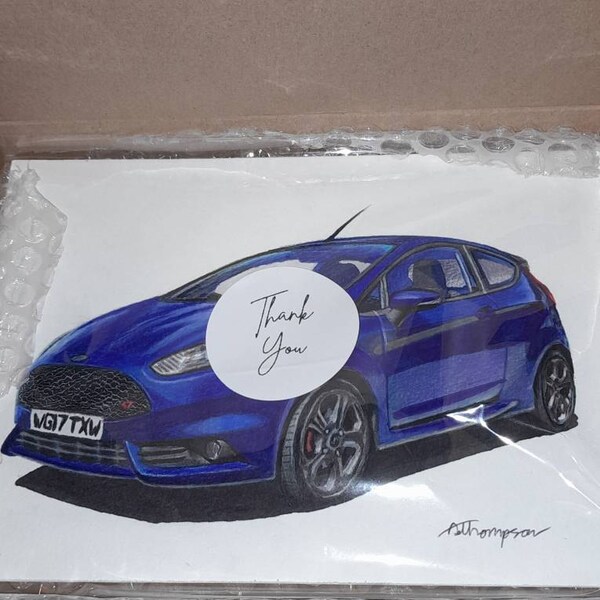 VW Golf GTI MK1 Car Print, Hand Drawn Car Drawing. Perfect Gift for Any ...