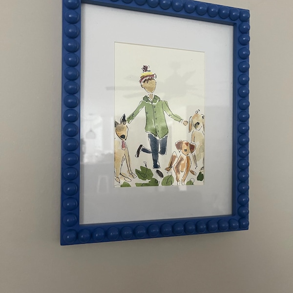 Hand Painted Red Bobbin Picture Frame With Fabric-wrapped Matboard - Etsy