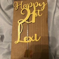 Happy 21st Cake Topper 21st Cake Topper Twenty One Cake Topper ...