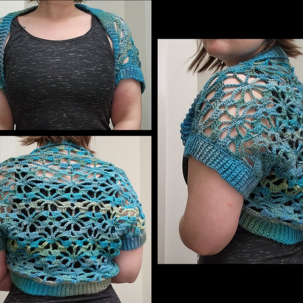 Meadow Lace Crochet Shrug Instant Download PDF PATTERN Wearable Garment ...