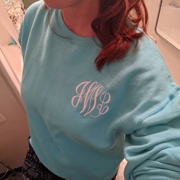 Monogrammed Sweatshirt ~ Monogram Crewneck Sweater Personalized ~ Gifts ...