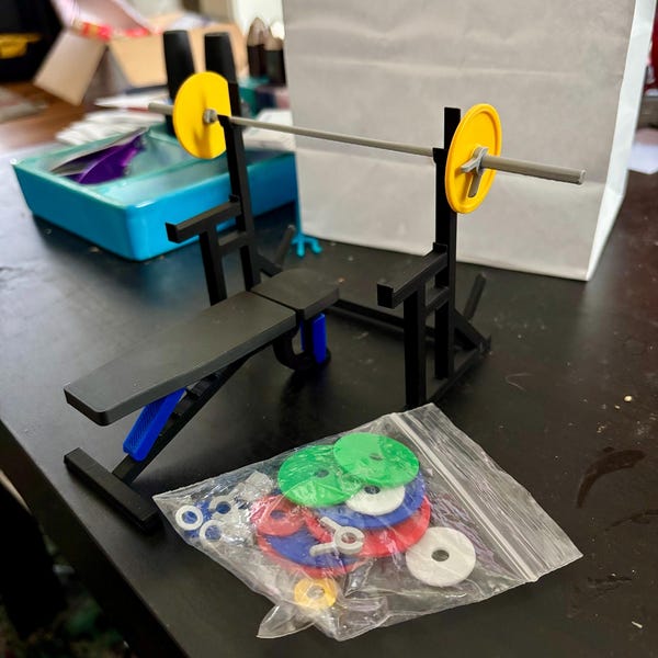 Miniature Weightlifting Powerlifting Cast Iron Plates, Collars, and ...