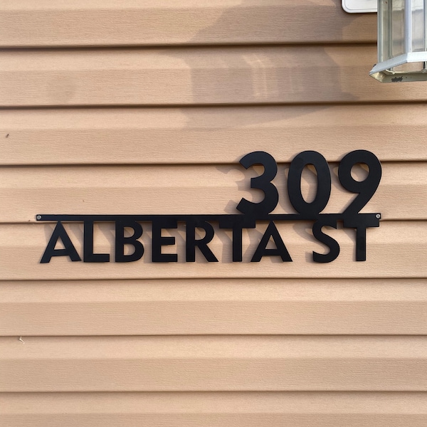 Metal House Number Sign | Address Sign | Modern Address | Art Decor ...