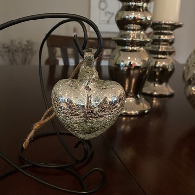 Ornamental Glass Heart With Stand. Standard Glass Colors - Etsy