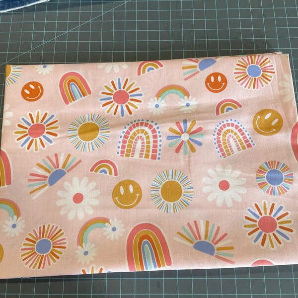 Flower Patch Cotton Fabric. 9 Colors Available. Pinks, Blues, Red ...