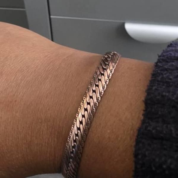 Handmade Solid Copper Curb Chain Bracelet: Antique Style - Etsy