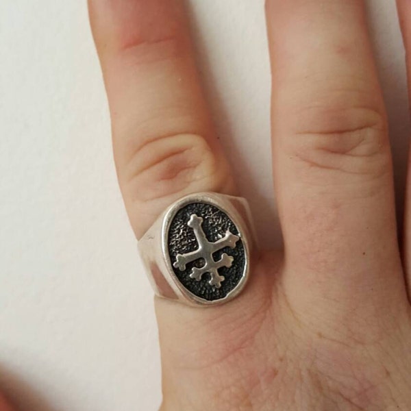 Cross of Lorraine Magnum PI Team Ring - Sterling Silver 925 - Etsy
