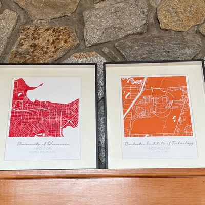 Personalized University Map, Custom Map, College Campus, Dorm Decor ...