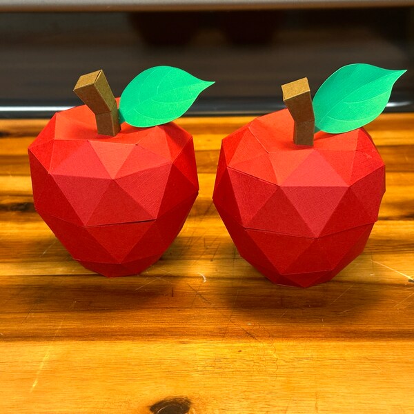 Apple Gift Box Papercraft PDF Printer, SVG for Cricut Projects and ...