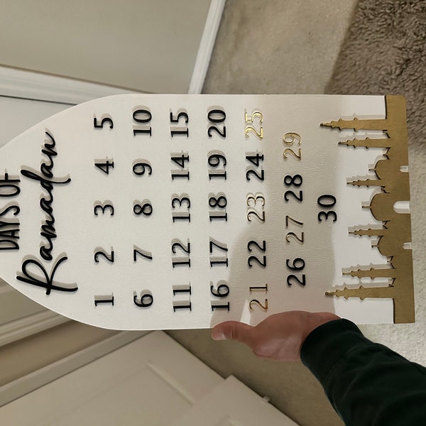Updated Ramadan Countdown Calendar Wood and Acrylic - Ramadan Countdown ...