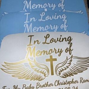 In Loving Memory Sticker Decal Custom Memorial Decal Personalized ...