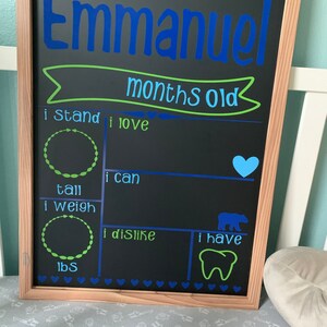 Monthly Baby Chalkboard Milestone Chalkboard Baby Shower | Etsy