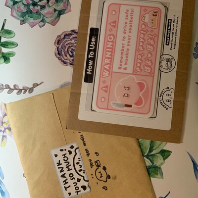 Cute Car Warning Sticker Car Decal, Pink Kawaii, Airbag Label ...