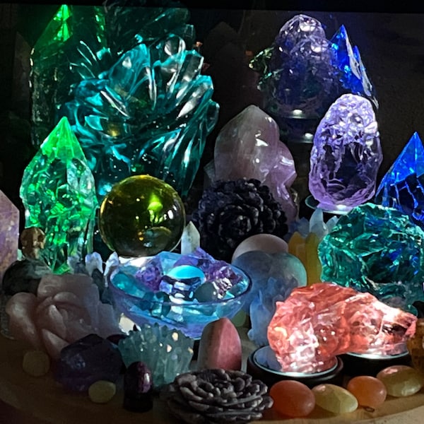 Santa Cruz Lights 5 LED Square Black Lacquer Color Changing Stand Base ...