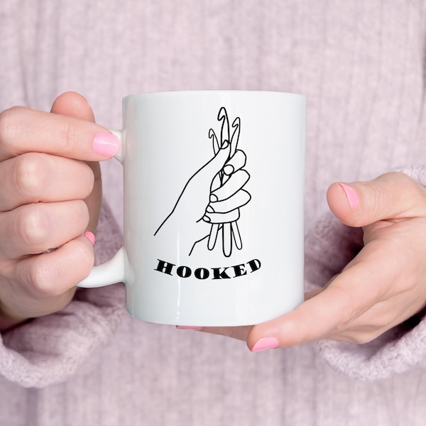 Hooked | Hand With Crochet Hook SVG PNG PDF | Crochet Hook | Crochet ...