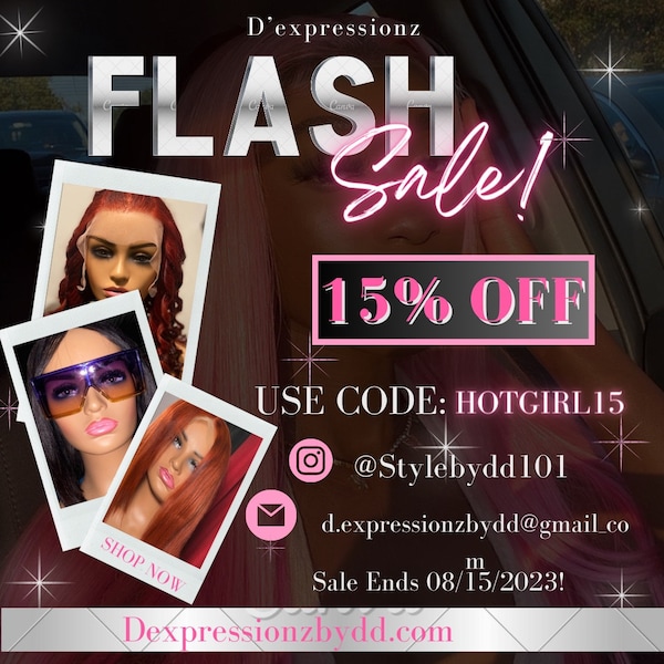 Flash Sale Flyer Template, Shop Now Hair Bundles Lash Tech Makeup Nail ...