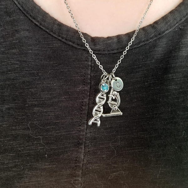 DNA Necklace, Microscope Necklace, Scientists Gift, Biology Gift ...